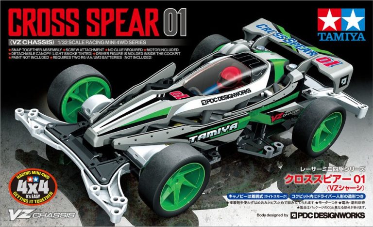 Tamiya Mini 4WD kit – CROSS SPEAR 01 (VZ CHASSIS) – 18103 – Mr Models