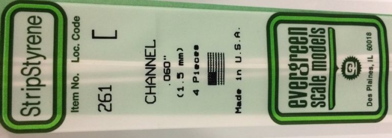 Evergreen Styrene Channel – 1.5mm – 261 – 4 Sheet per pack – Mr Models