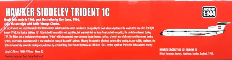 Airfix 1:144th Scale Aircraft – Hawker Siddeley HS-121 Trident – 3174 ...