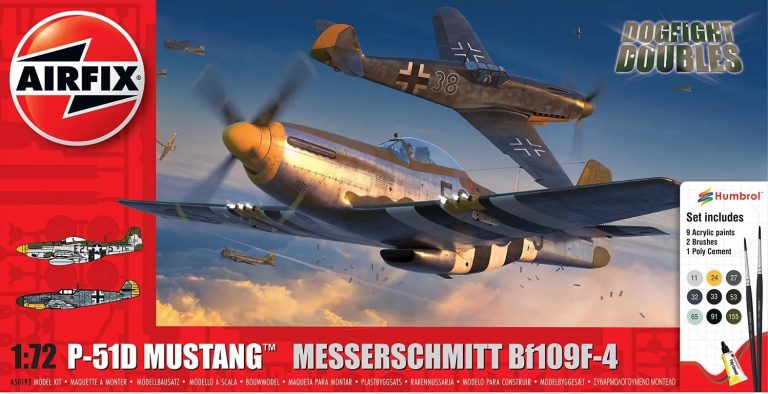Airfix Aircraft Set 1:72nd scale – P-51D Mustang vs Bf109F-4 Dogfight ...