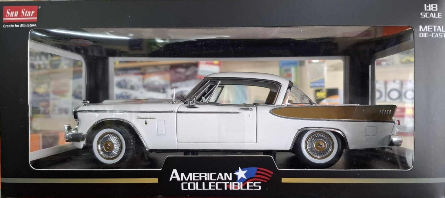 Sunstar 1:18th scale diecast – 1957 Studebaker Golden Hawk, Arctic ...