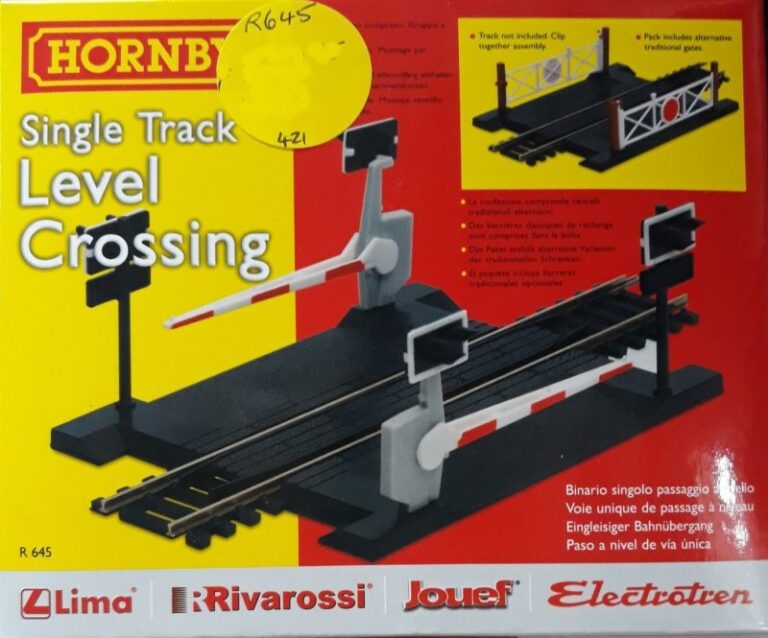Hornby Railway Track Acc – Single Track Level Crossing – R0645 – Mr Models