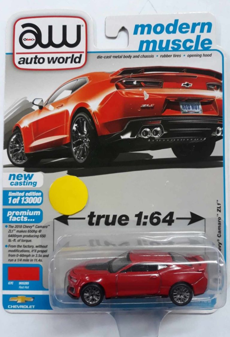 Auto World AW 1:64th scale Diecast – 2018 Chevy Camaro ZL1 – 64302 – Mr ...