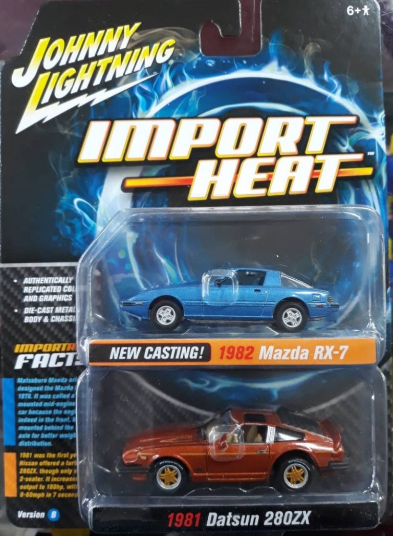 Johnny Lightning 1:64th scale Diecast – Import Heat twin pack Mazda RX7 ...