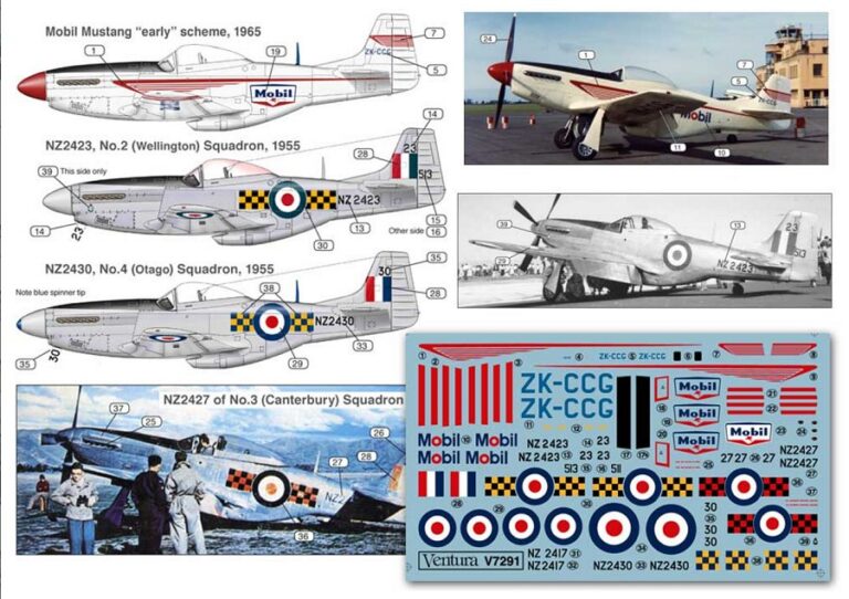 Ventura 1:72nd scale Decals – RNZAF Mustangs, TAF Squadrons, plus Mobil ...